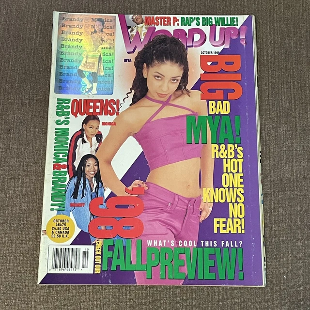 VINTAGE 90S WORD UP Magazine Rap Hip Hop Oct 1998 Brandy Monica Master ...