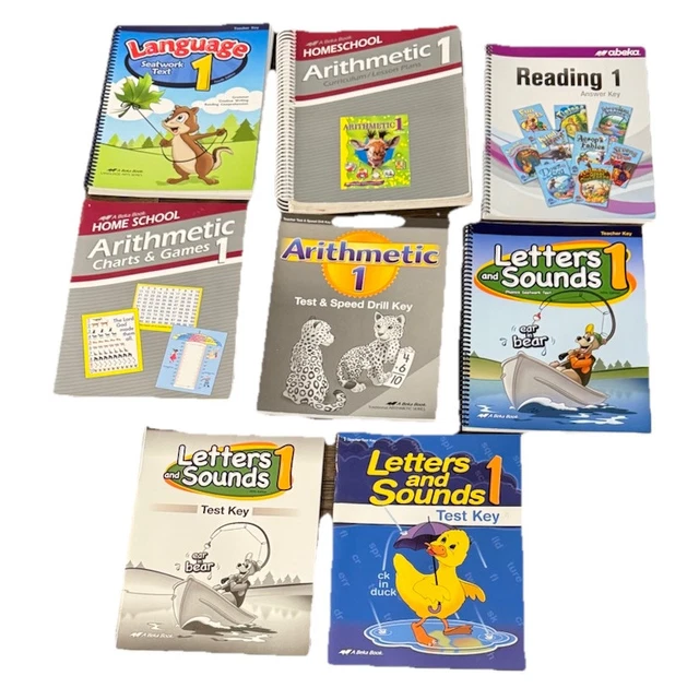 ABEKA 1ST GRADE 1 Curriculum Lot Letters & Sounds Arithmetic Language ...