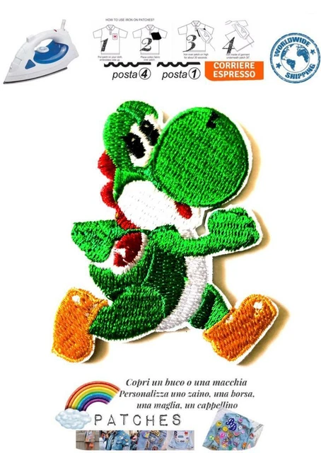 PATCH YOSHI TOPPA termoadesiva videogame Super Mario World Nintendo dinosaur new EUR 3,49 ...