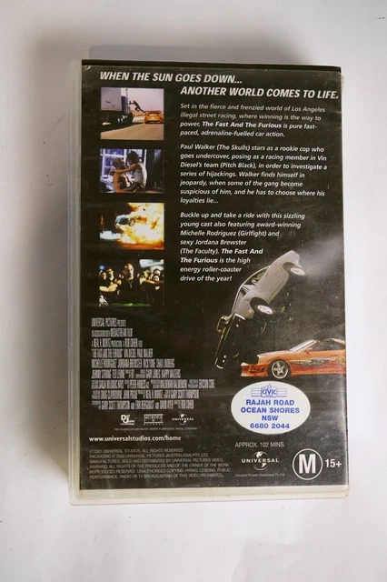 THE FAST AND the Furious VHS - 2001 - Paul Walker Vin Diesel Action #7 ...