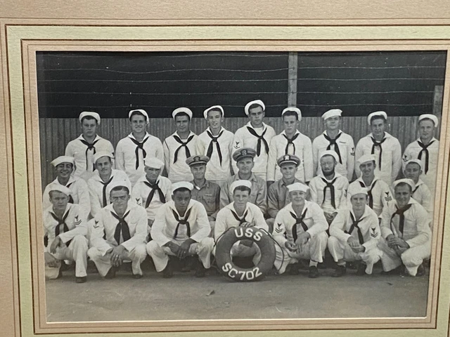 ORIGINAL WWII US Navy USS SC702 SUB CHASER SHIP Photograph w Crew Photo ...