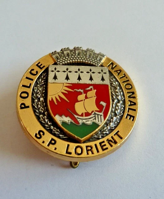 ORIGINAL INSIGNE DE Police Nationale S.p Lorient / Delsart Tbe EUR 11 ...