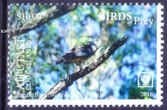 AITUTAKI COOK ISLANDS 2018 MNH, Pacific Baza, crested hawk, Birds of ...