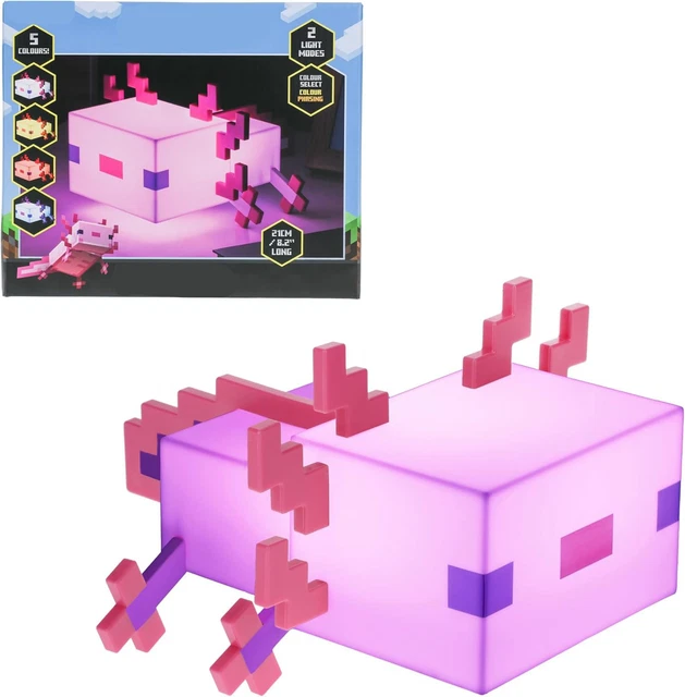 NEW CU-TE AXOLOTL Night Light Minecraft Design 5 Colors For Bedroom ...