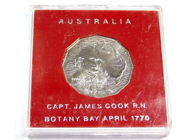 AUSTRALIA CAPT JAMES Cook RN Botany Bay April 1770 Set 50 Cent Coin ...