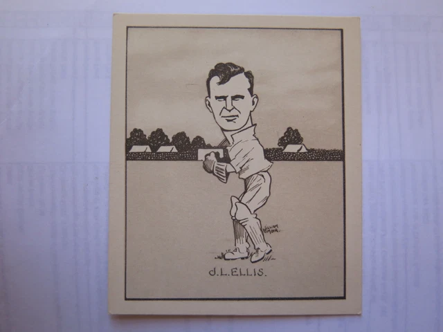 1920S J L ELLIS VICTORIA CRICKETERS CARICATURES SUNRIPE CIGARETTES CARD ...