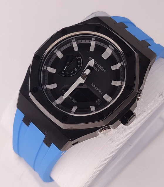 CASIO G-SHOCK GA-2100 1AER Super Cool CasiOak Mod Light Blue Rubber UK ...
