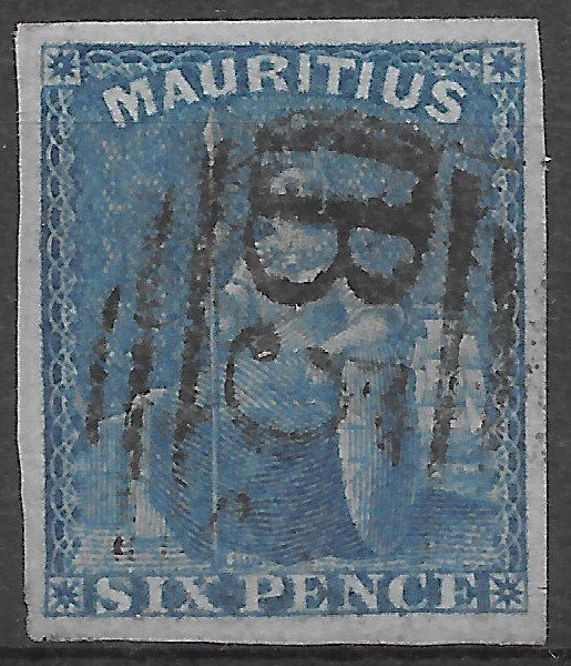 MAURITIUS 6D BLUE imperf. With very good margins Used £7.36 - PicClick UK