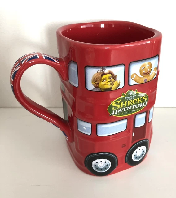 DREAMWORKS TOURS SHREK'S Adventures Ceramic 3D Mug/Cup London Bus £14. ...