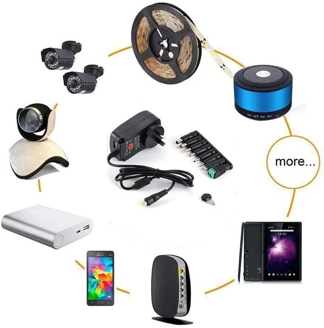 30W AU 2A Universal Multifunction AC/DC Adapter Switching Power Supply ...