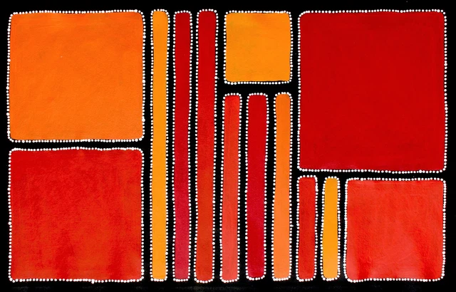 ABORIGINAL ART PAINTING by Sally Clark 58cm x 92cm EUR 101,24 - PicClick FR