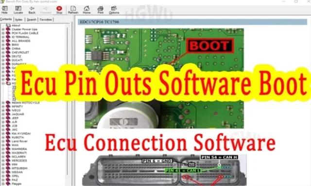 ECU PINOUT TOOL V 1.4 Anschluss BOSCH EDC17 MEDC17 Bench Boot Wiring ...