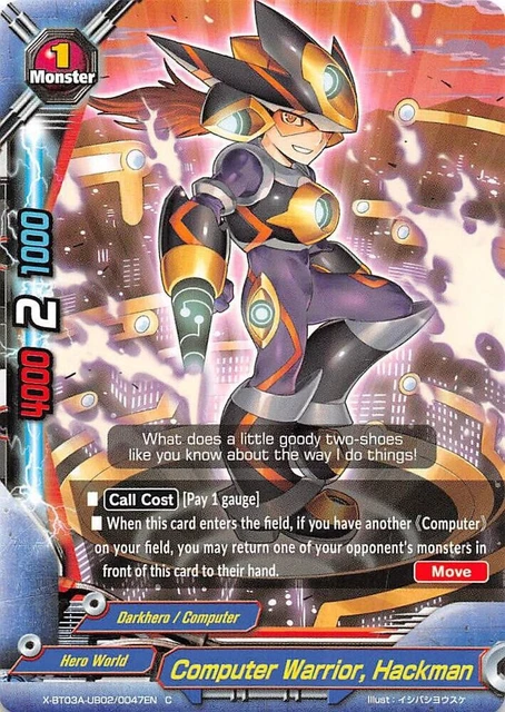 BUSHIROAD FUTUR CARTE Buddyfight Ordinateur Guerrier, Hackman X-BT03A ...