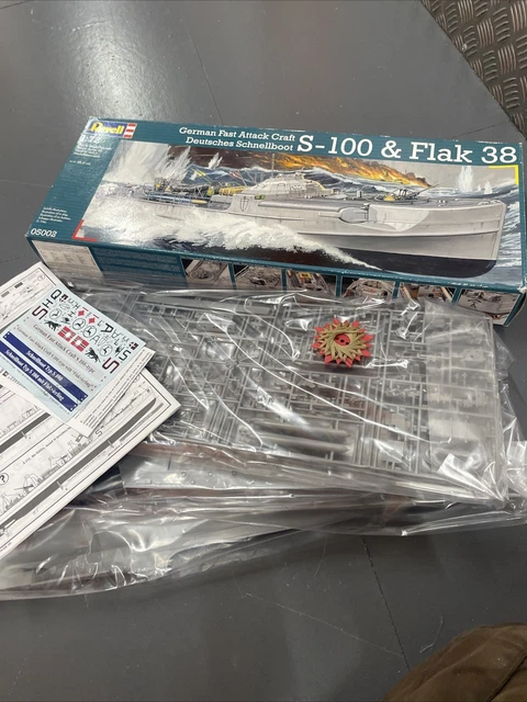 REVELL 05002 GERMAN Fast Attack Craft S-100 & Flak 38, 1/72 Model Kit ...