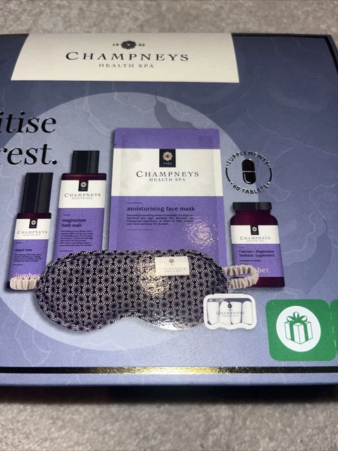 CHAMPNEYS HEALTH SPA Deep Rest Slumber Gift Set Eye Mask Bath Soak Mood ...
