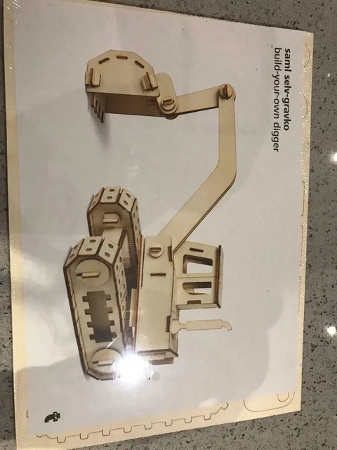 FLYING TIGER BUILD Your Own Digger Wooden Cut Out Pieces Building Set ...