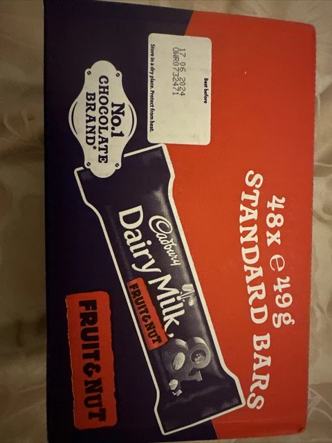 CADBURY DAIRY MILK Fruit and Nut Chocolate Bar 49g Case of 48 £20.00 ...