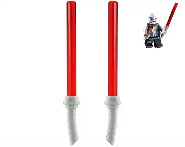 LEGO STAR WARS Asajj Ventress Lightsabers Sith Red Blade Angled Hilt ...