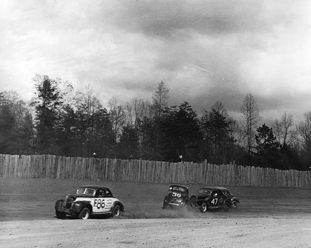 VIEW MODIFIED STOCK cars racing North Wilkesboro track circa 1952 - Old ...