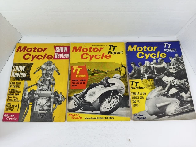 MOTOR CYCLE MAGAZINE Bundle 1965 1966 TT Report Show Review Hailwood ...