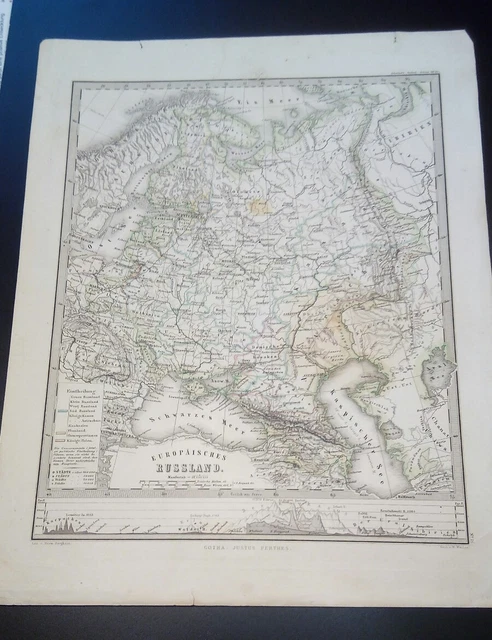 ALT- U. GRENZKOL. Kupferstich-Landkarte des Europäischen Russlands ...