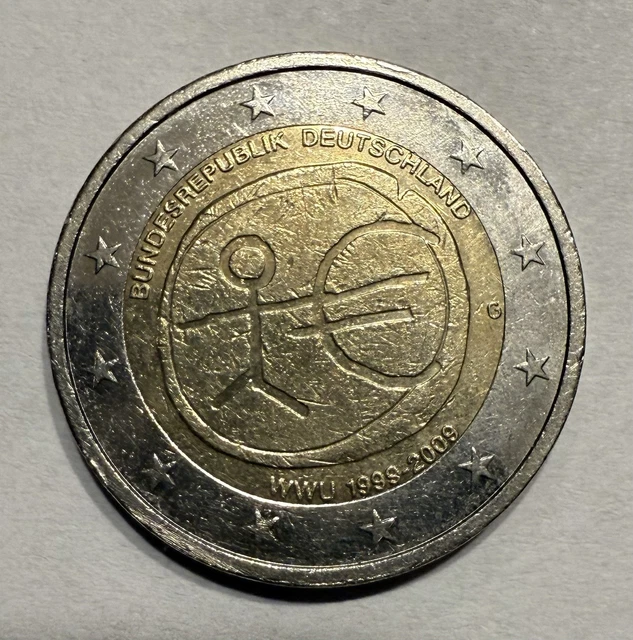 SELTENE 2-EURO-MÜNZE STRICHMÄNCHEN BRD WWU 1999-2009 EUR 2,50 - PicClick DE