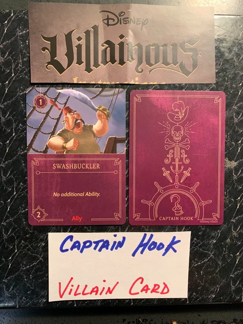 DISNEY VILLAINOUS CAPTAIN Hook SWASHBUCKLER Villain CARD Ally Card 2018 ...