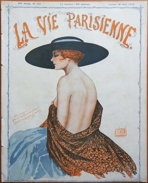 1916 Art Deco La Vie Parisienne Magazine Edouard Touraine Georges Barbier £767 Picclick Uk
