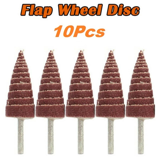 ABRASIVE CLOTH SANDING Flap Wheels 10 Pack Cone Shape 80 Grit High ...