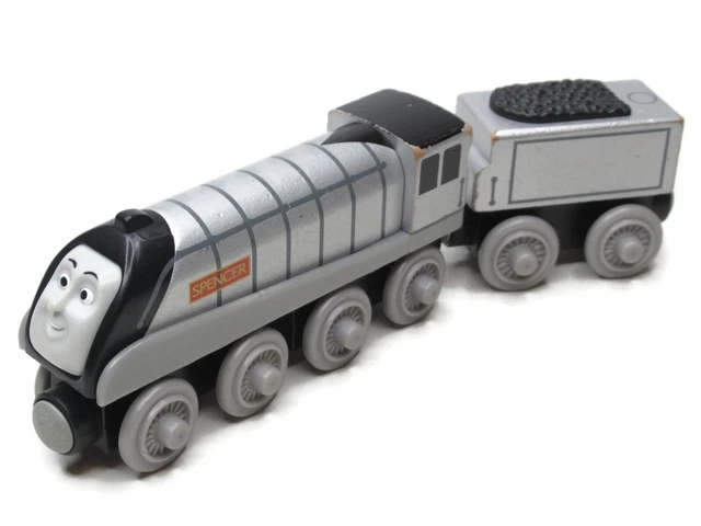WOODEN THOMAS AND Friends Railway Spencer Steam Engine Train & Tender ...
