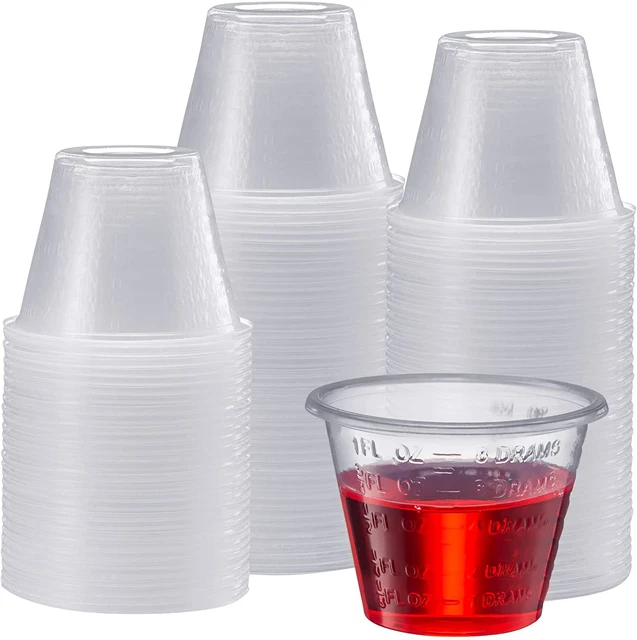 [1 OZ.] PLASTIC Disposable Medicine Measuring Cup for Liquid Medicine ...