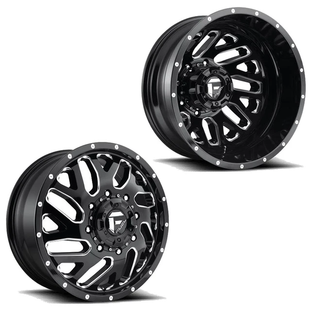 20X8.25 FUEL D581 Triton Black & Milled PRE-19 DODGE DUALLY Wheels 8x6 ...