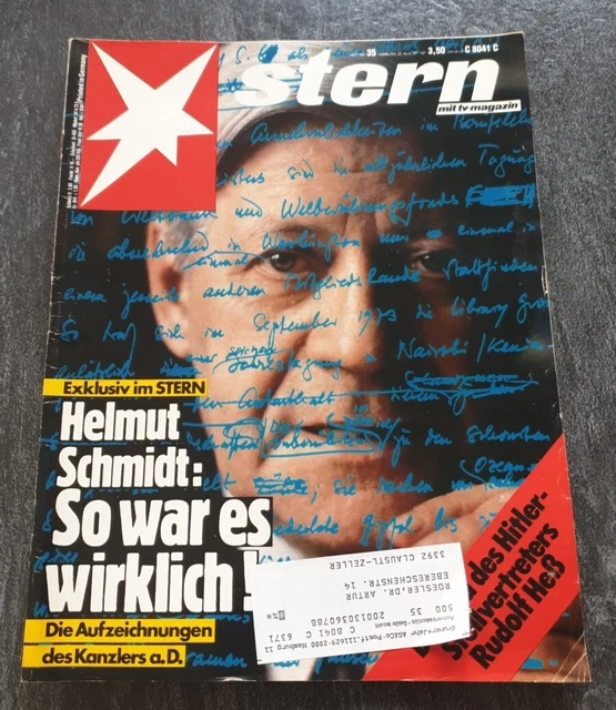 STERN MAGAZIN NR. 35 * 20.8.1987 Rudolf Hess, Helmut Schmidt, Heike ...