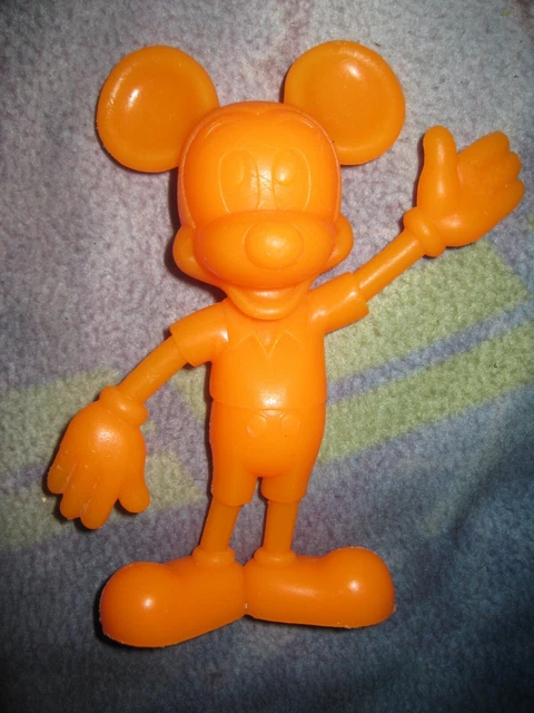 1971 LOUIS MARX & Co. Disney Orange Plastic 6" Mickey Mouse Figure ...