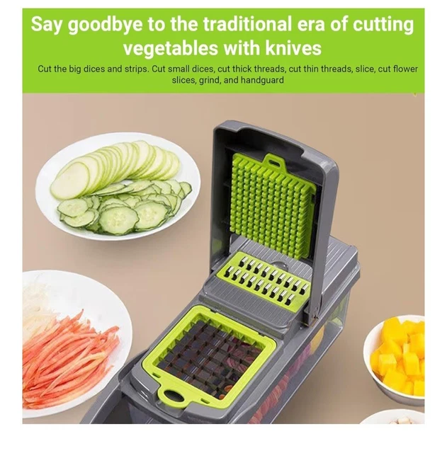 16 IN 1 Vegetable Chopper Slicer Dicer Onion Cutter Stainless Steel ...