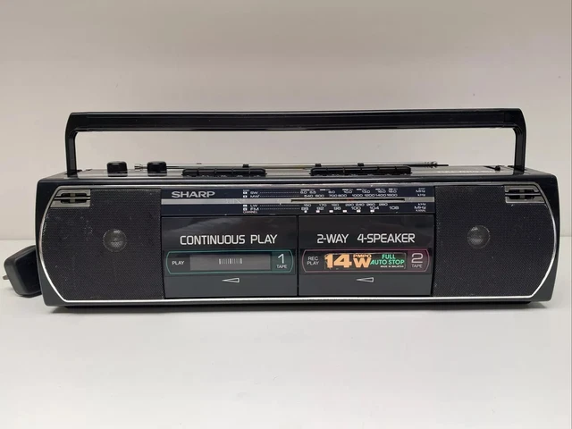 SHARP WQ-268E - Osaka Boombox Stereo -Twin Cassette Player - Vintage ...