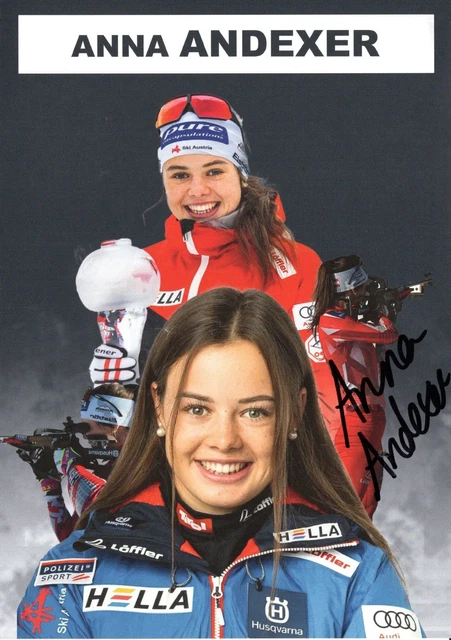 BIATHLON-ORIGINALAUTOGRAMMKARTE ANNA ANDEXER Größe A5 EUR 2,50 ...
