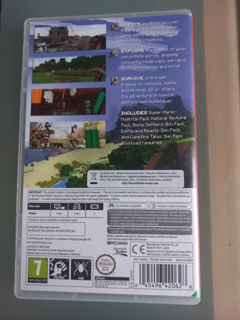 GIOCO MINECRAFT PER Nintendo Switch (include Super Mario Mashup e altro ...