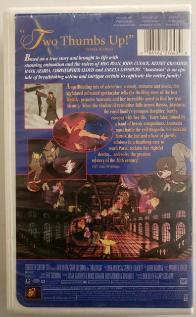 ANASTASIA VHS 1998 (Hard Clamshell) £5.63 - PicClick UK