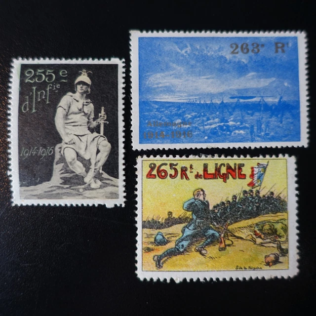 VIGNETTE COMMEMORATIVE LABELS 255° 263° 265° Régiment D’infanterie EUR ...