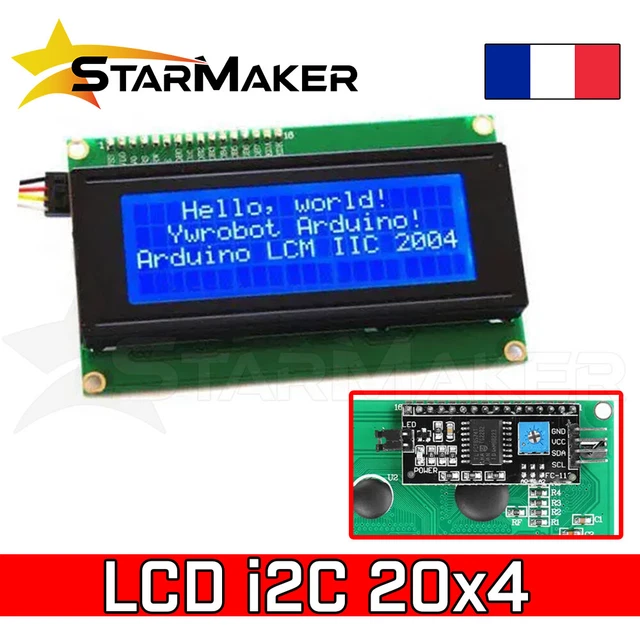 2004 I2C IIC 20x4 LCD Module - Arduino Compatible Blue Backlit Screen ...