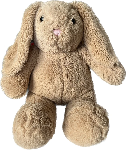BUILD-A-BEAR BROWN BUNNY Rabbit Pink Ears & Nose White Powder Puff Tail ...