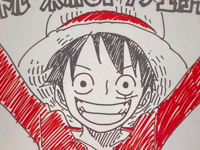 ONE PIECE LUFFY Eiichiro Oda Autograph Shikishi Art Card Tokyo ONE ...