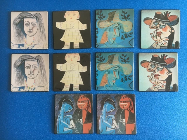 10 SOTTOBICCHIERI RAFFIGURANTI Quadri Di Pablo Picasso. New York 1986 ...