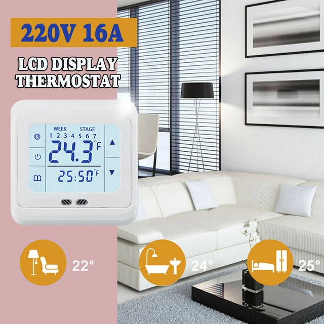 Lcd Digital Display Room Programmable Thermostat Heating Control Smart