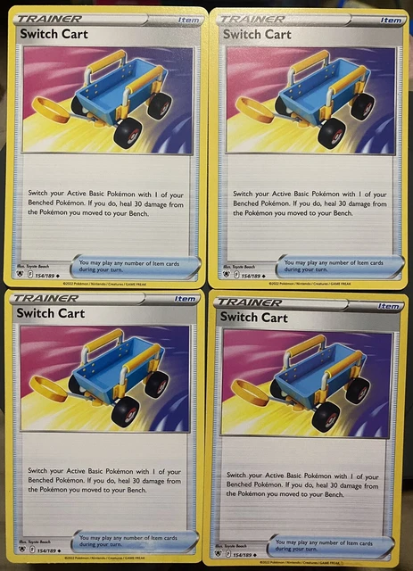POKEMON SWITCH CART Play Set 4 Cards Astral Radiance 154 Pikachu Eevee ...
