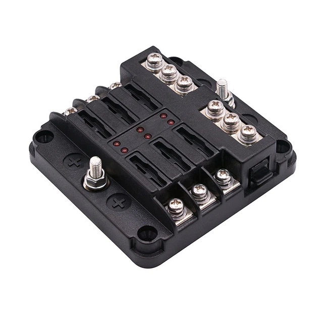 UNIVERSAL 6 WAY Block Fuse Holder Box Car Vehicle Circuit Automotive ...