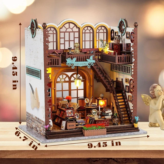 QUANQUER MINIATURE HOUSE Kit: Magic Book Store 100% NEW, full set £32. ...