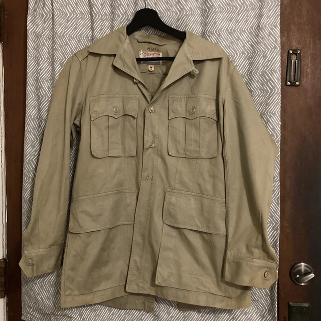 40S USAF MILITARY Tan Tropical Bush Jacket Khaki 36R Cotton Vintage £51 ...
