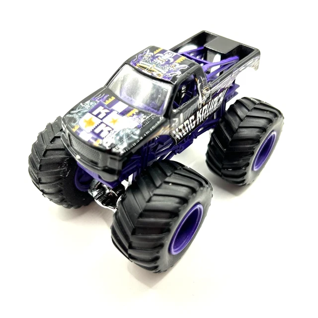 MONSTER JAM KING Krunch Blue Monster Truck 1:64 Blue Rims Hot Wheels ...